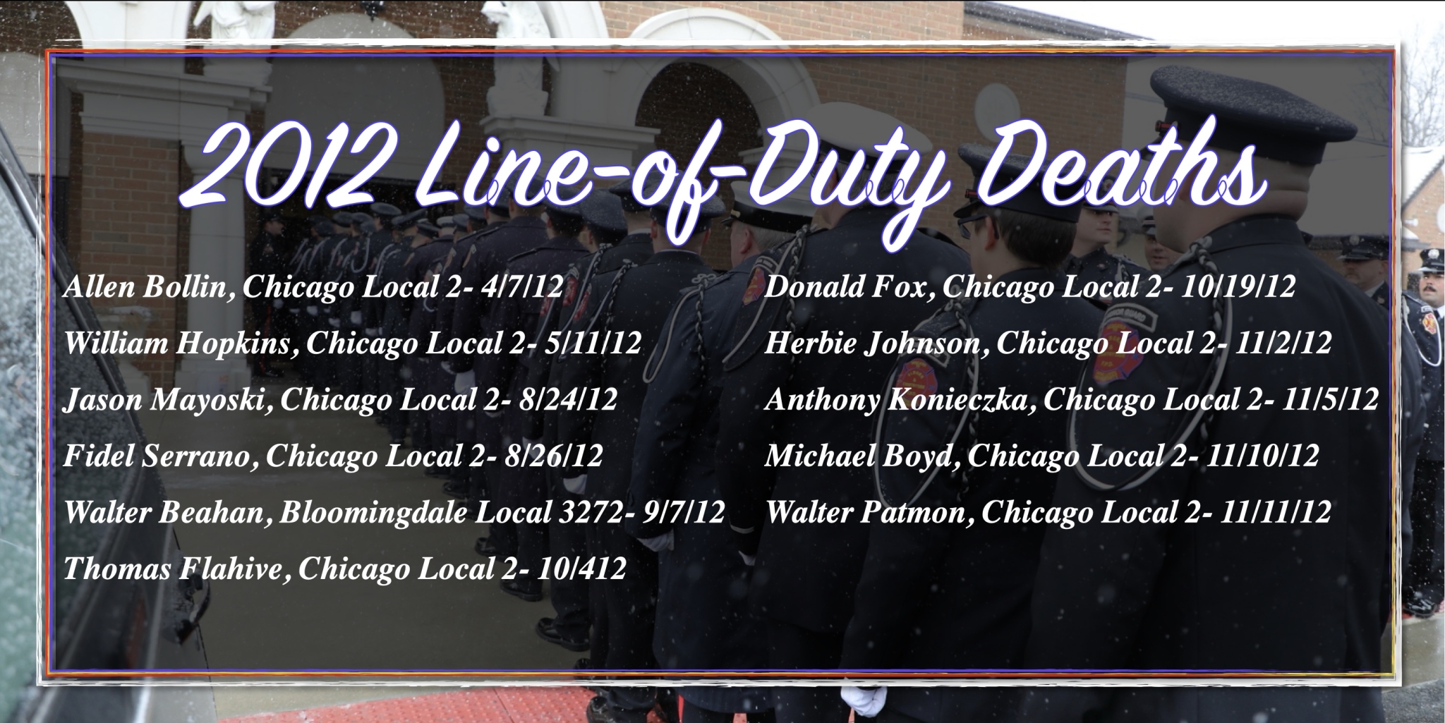 LODD Memorial – HG – Associated Fire Fighters of Illinois