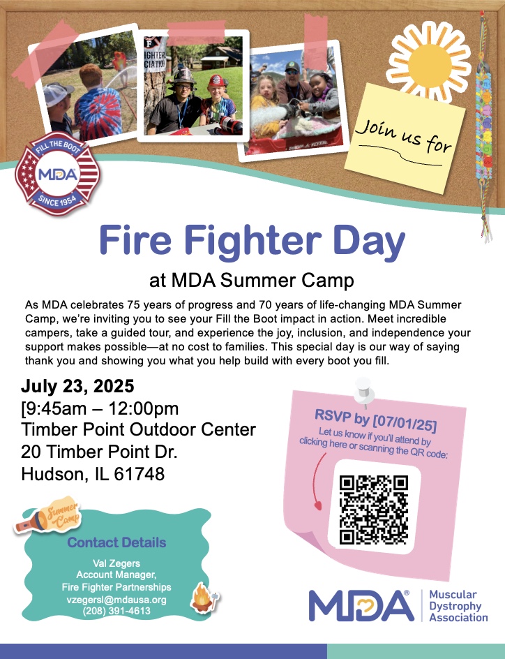 Firefighter Day at MDA Camp – Associated Fire Fighters of Illinois